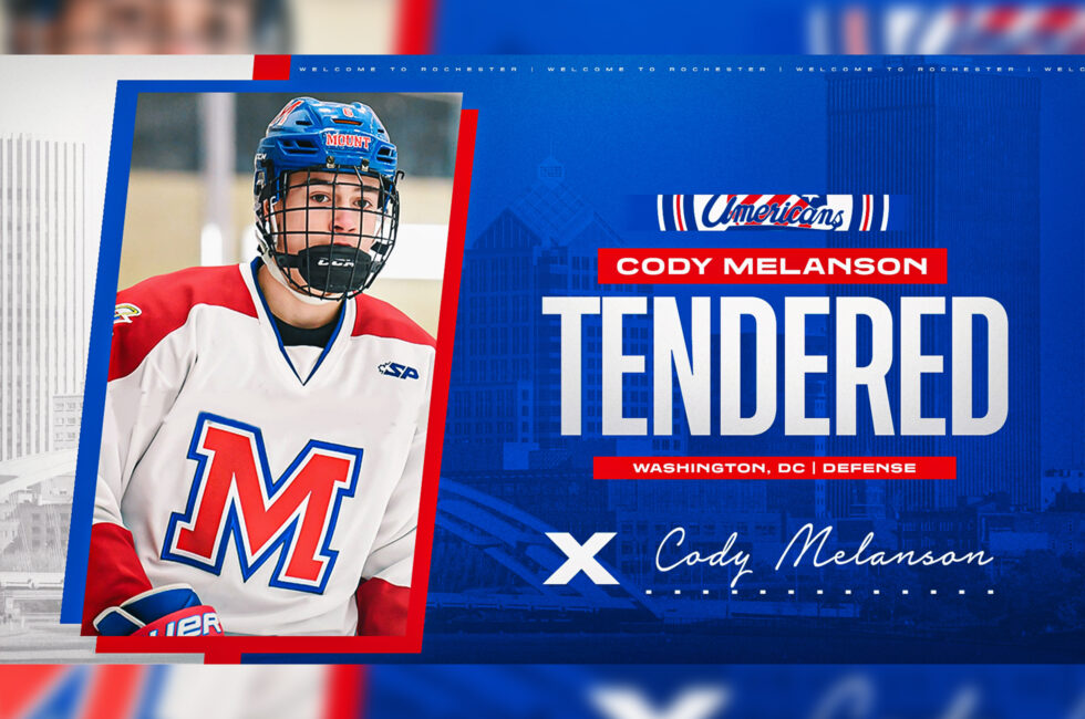 Rochester Jr. Americans Tender 6’5″ Defenseman Cody Melanson ...