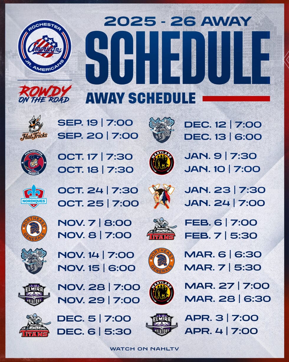 Schedule - Rochester Jr. Americans